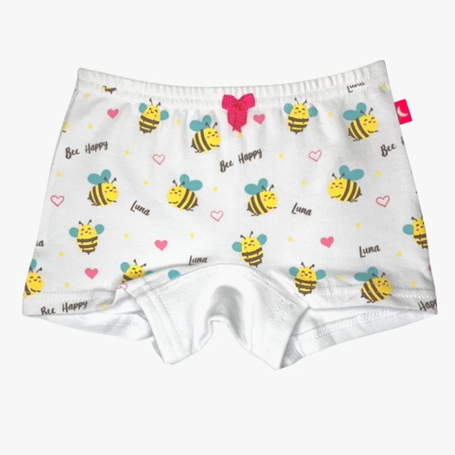 Kit 2 Calcinhas Luna Boxer Feminina Infantil Menina Cotton(--K257C)