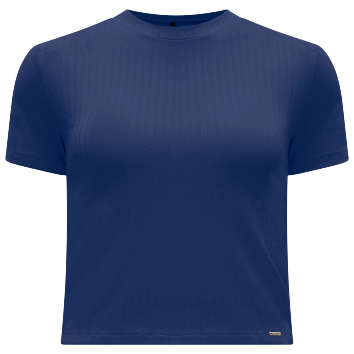 Blusa Lunender Feminina Adulto Básica Com Manga Curta Malha Canelada ...