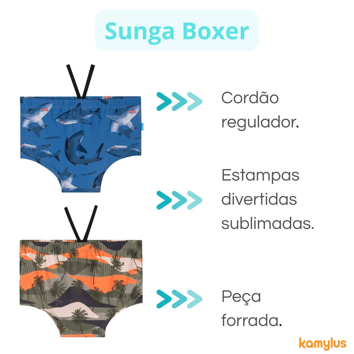 Sunga Kamylus Masculina Infantil Tchibum Estampada 1/3 - Sunga Kamylus ...
