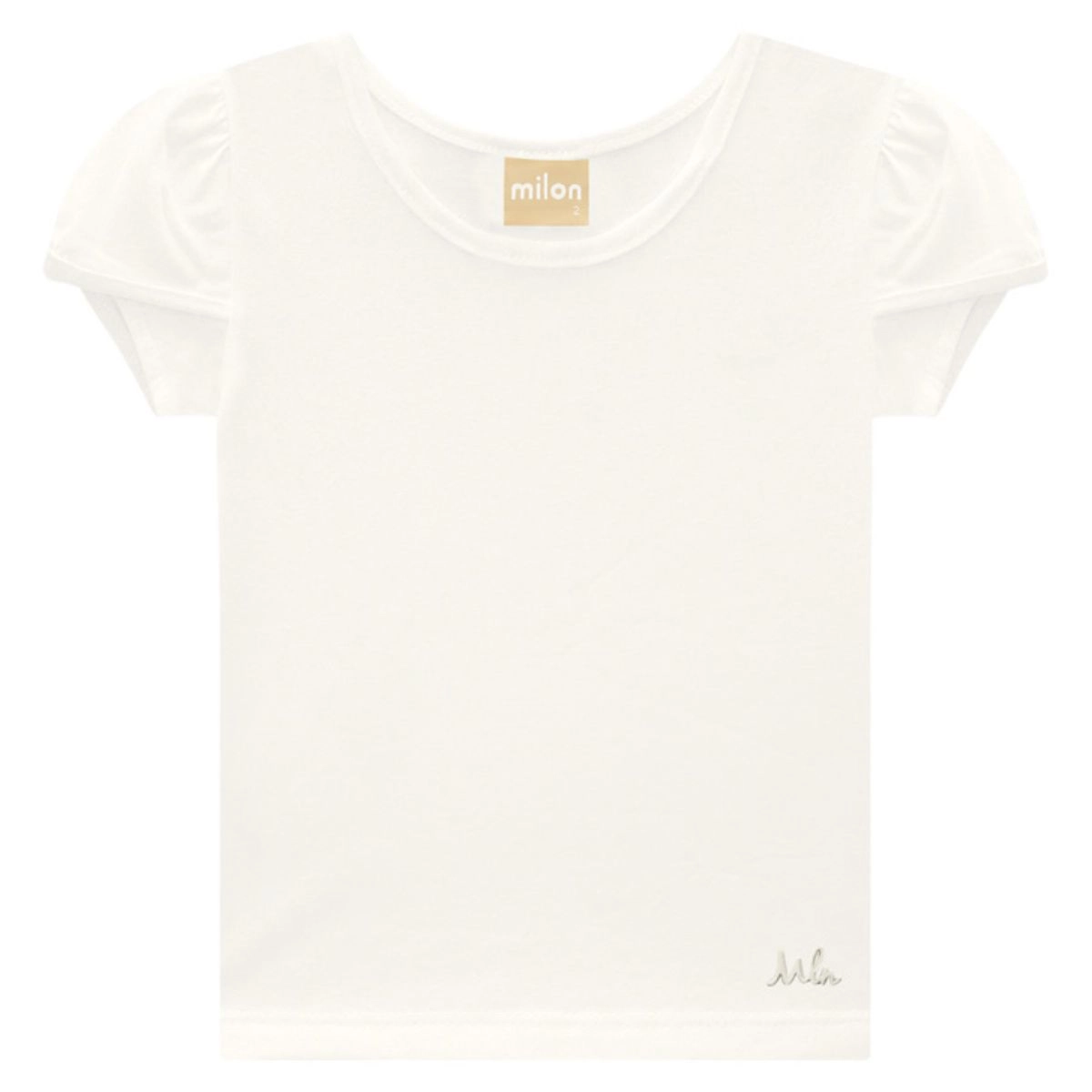 Blusa Manga Curta Milon Feminina Infantil Básica Cotton 4/8 - Blusa ...
